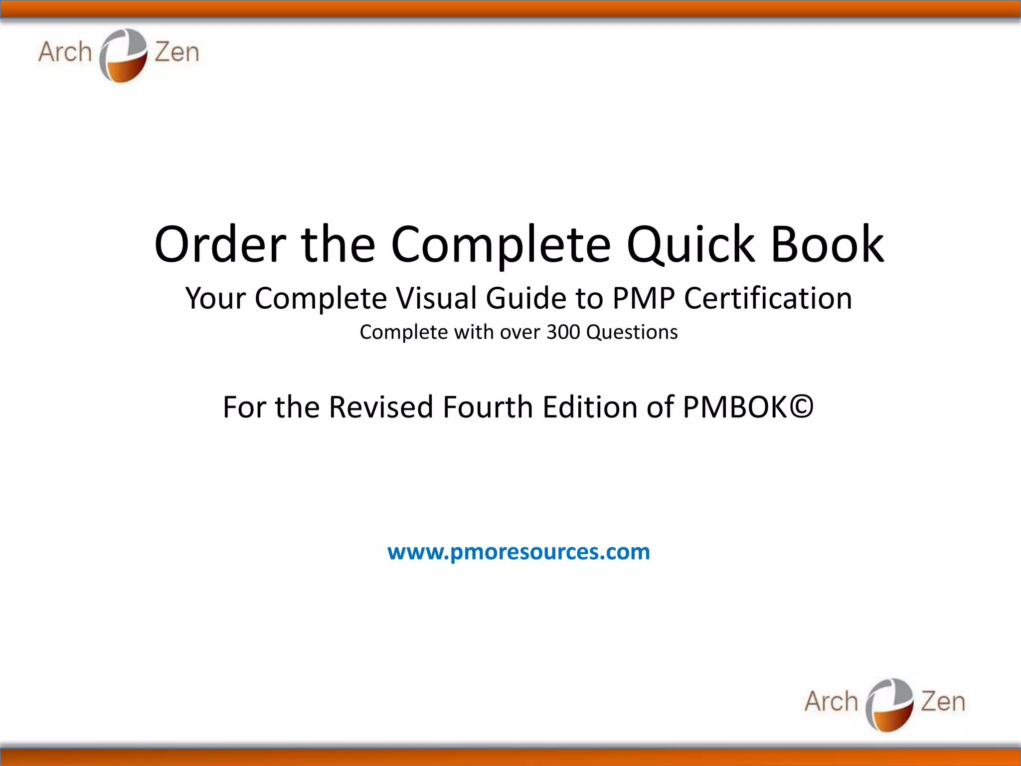 PMBOK 4th Ed. PMI PMP Quick Book (Training) | PPT