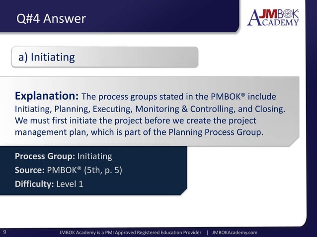 Project Management: Initiating Process Group - Lesson 1 | PPTX ...