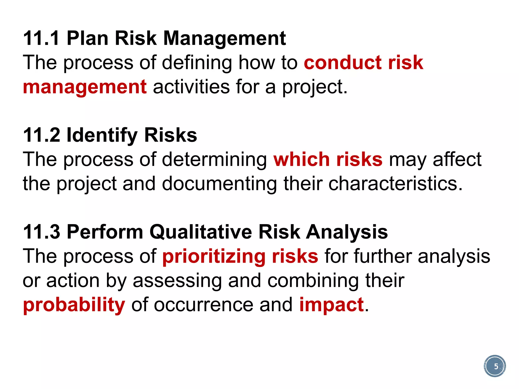 Pmp risk chapter 11 | PPT