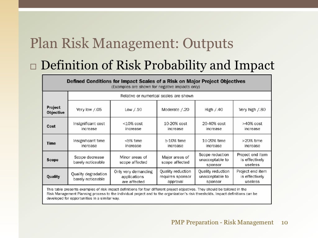 Pmp risk management