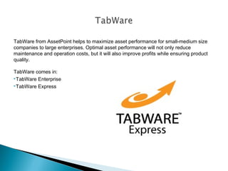 PM Programs – TabWare | PPT
