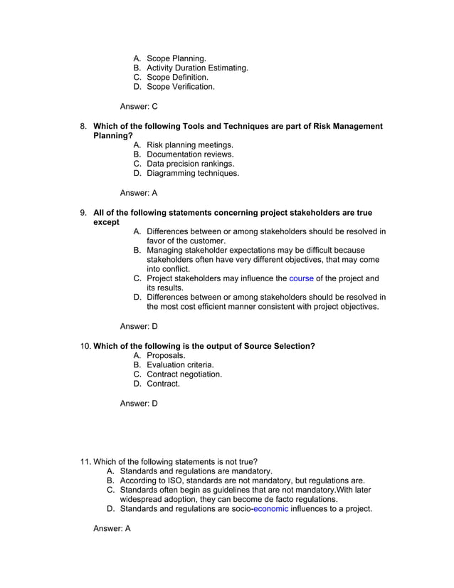 Pmp sample qa3 | PDF