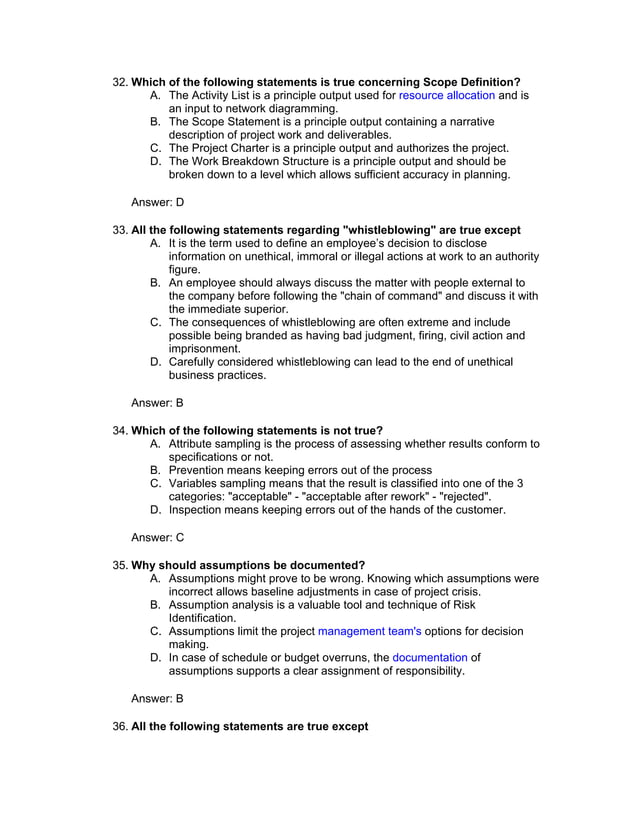 Pmp sample qa3 | PDF
