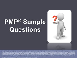 PMP Sample Questions Set 2 | PPTX