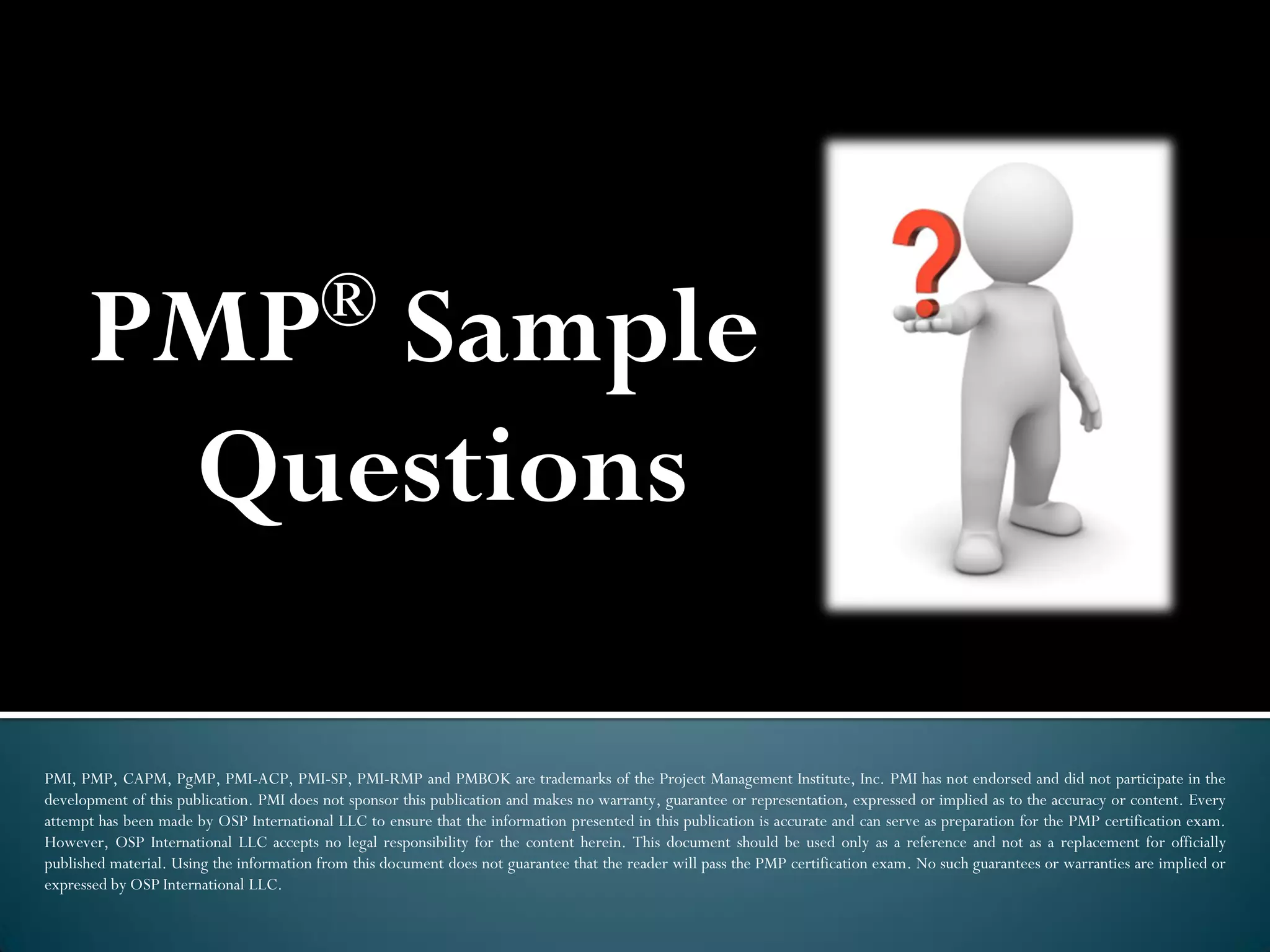 PMP Sample Questions Set 3 | PPT