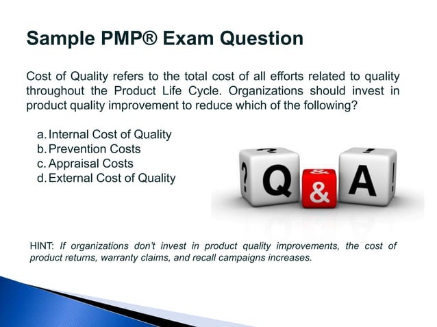 PMP Exam Sample Questions Set 4 | PPT