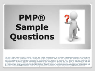 PMP Sample Questions Set 5 | PPT