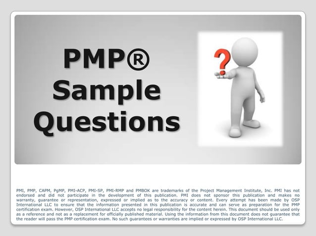 PMP Sample Questions Set 5 | PPT