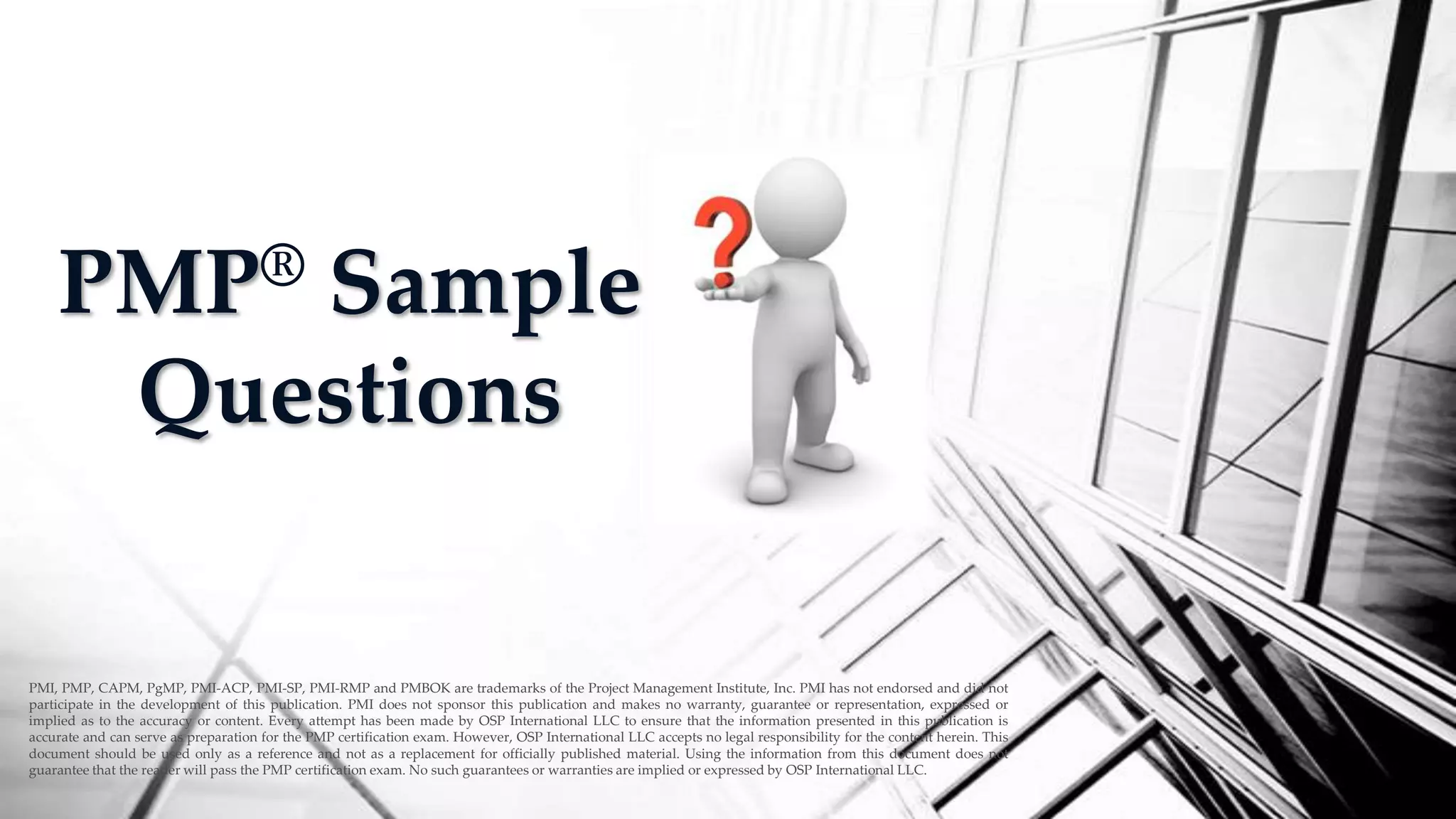 PMP Exam Sample Questions Set 6 | PPT