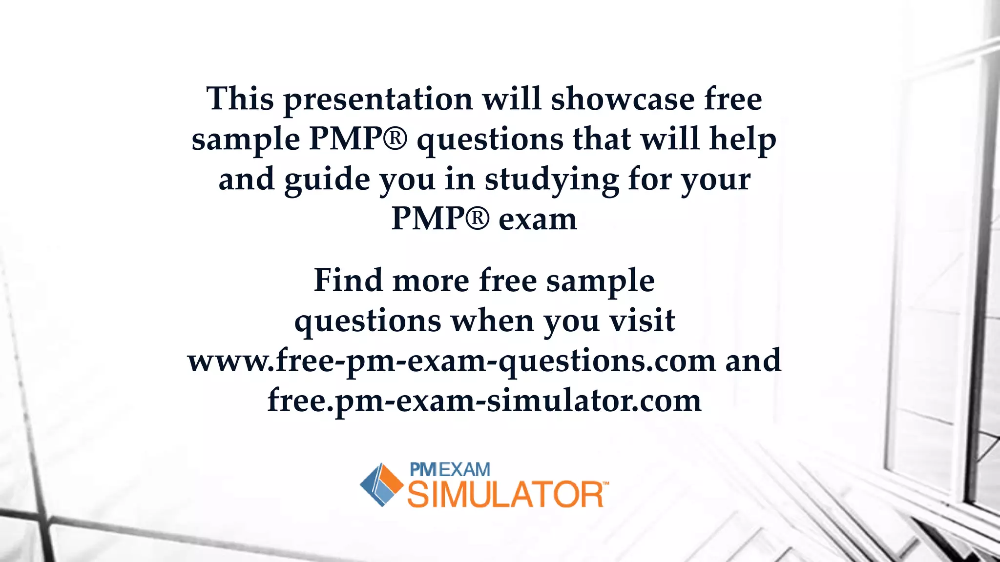 PMP Exam Sample Questions Set 6 | PPT