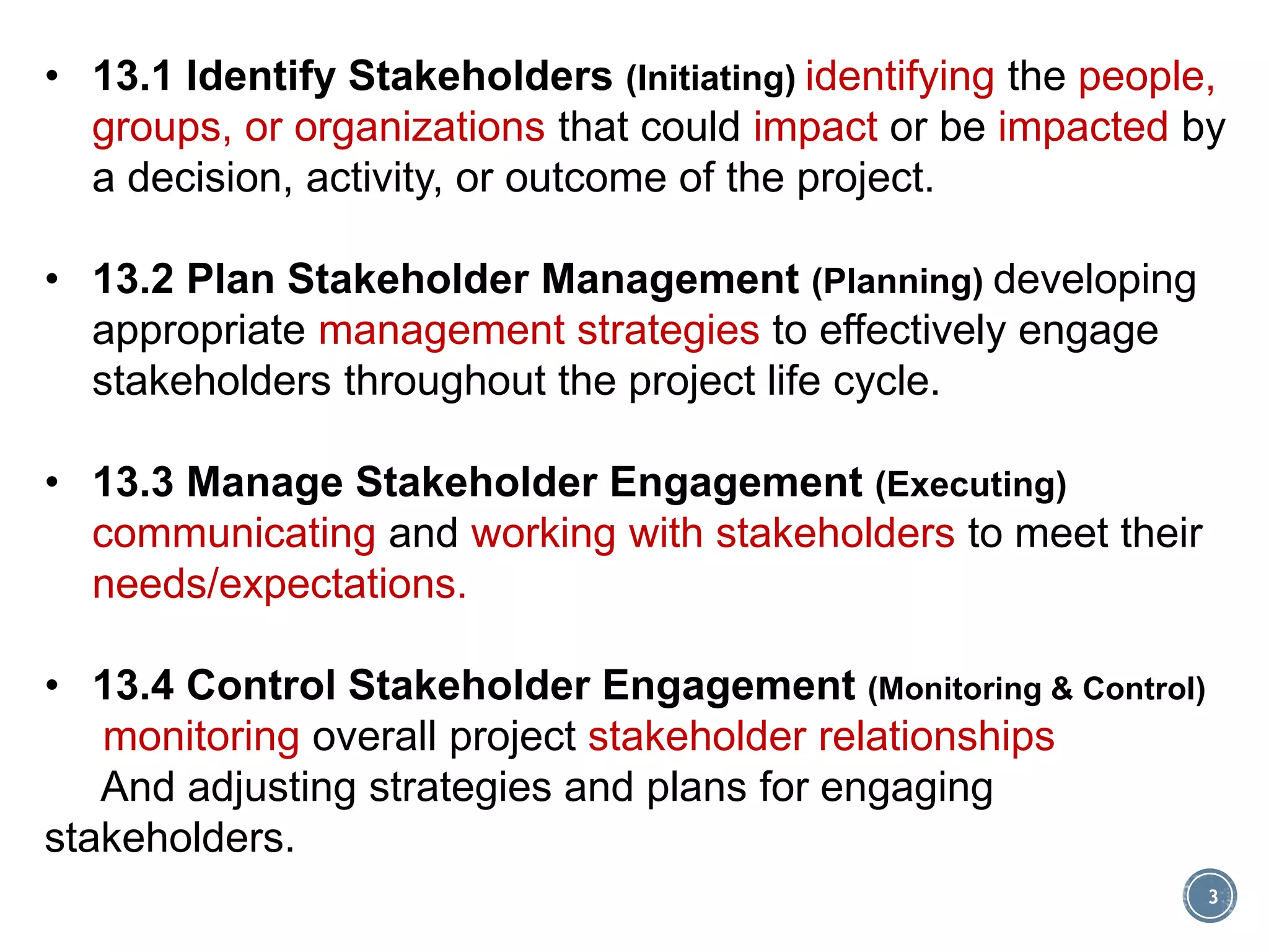 Pmp stakeholder chapter 13 | PDF