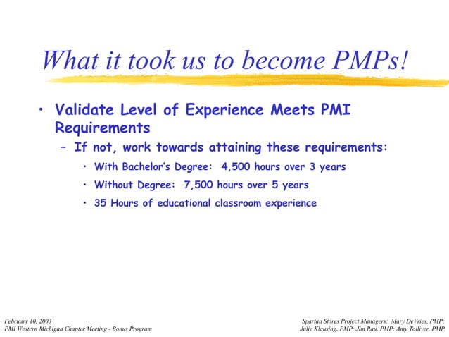 PMP Study Group example | PPT