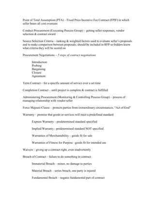 PMP Study Notes | DOCX