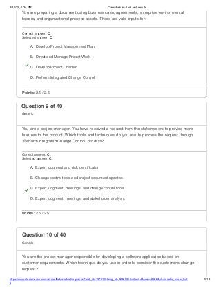 PMP Test 01 Results | PPTX