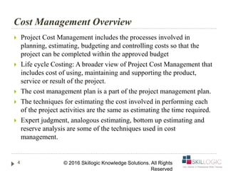 PMP Training Project Cost Management Part 1 | PPT