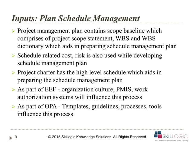 PMP Training Project Time Management Part 1 | PPT
