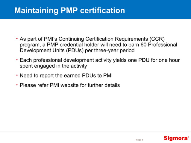 Pmp training sigmora | PPT