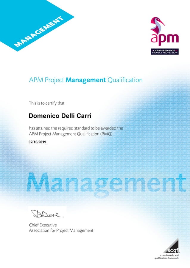 APM PMQ Certificate | PDF