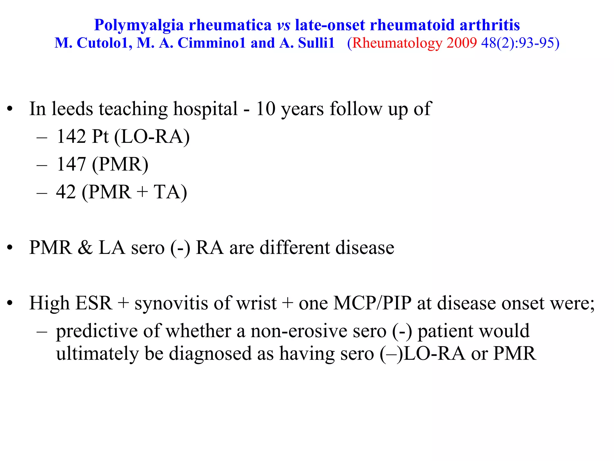 polymyalgia rheumatica | PPT