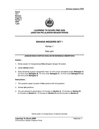 Pmrbi kertas1 set1 | PDF