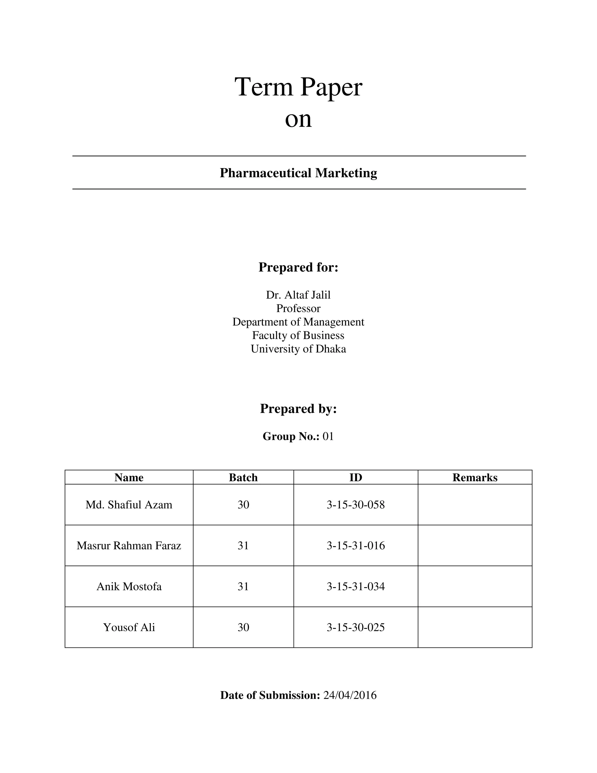 Pharmaceutical Marketing: An Analysis of the Pharmaceutical Industry in ...