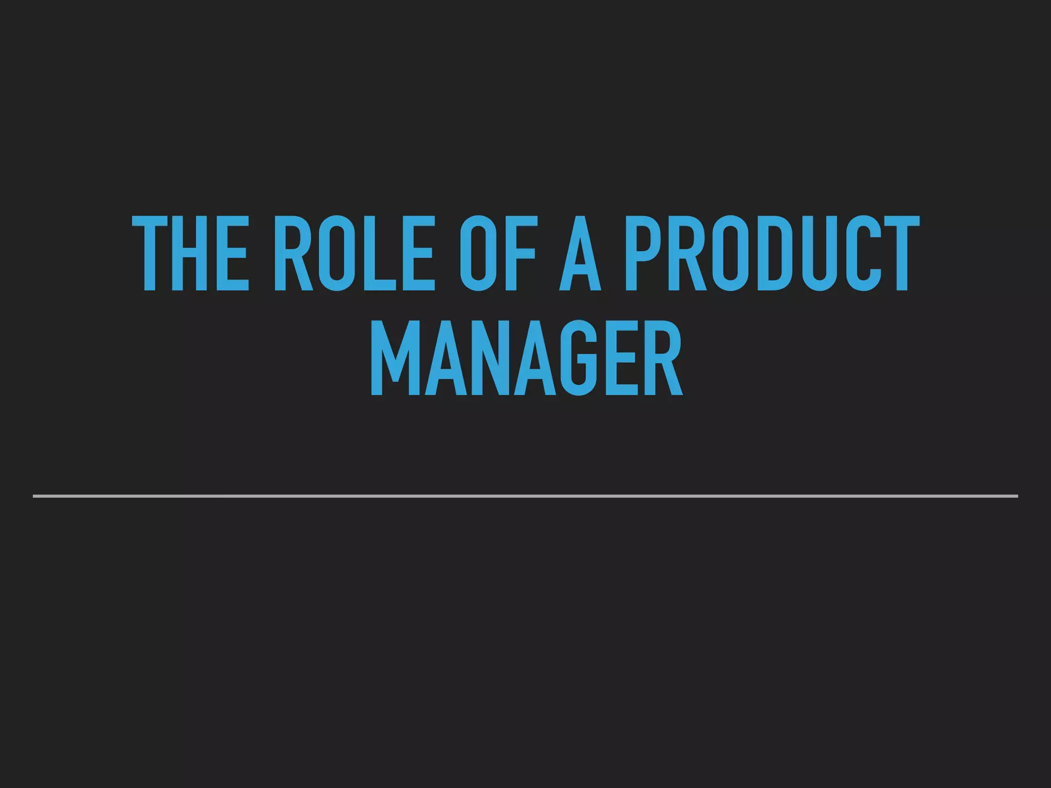 The role of a product manager | PDF