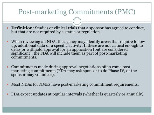 Post Marketing Requirements/Complaince: PMRs and PMCs | PPTX