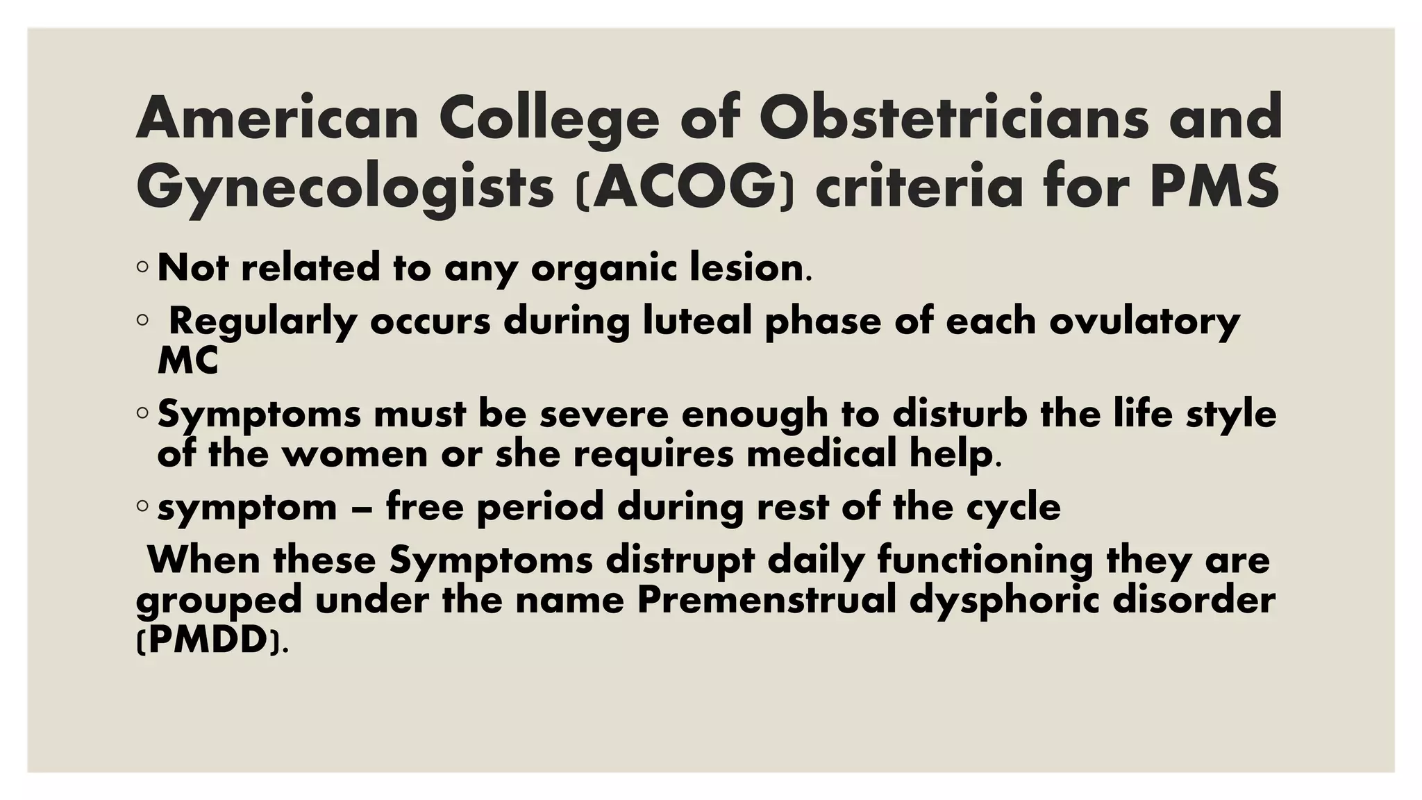 ( Pms ) Premenstrual syndrome | PPTX