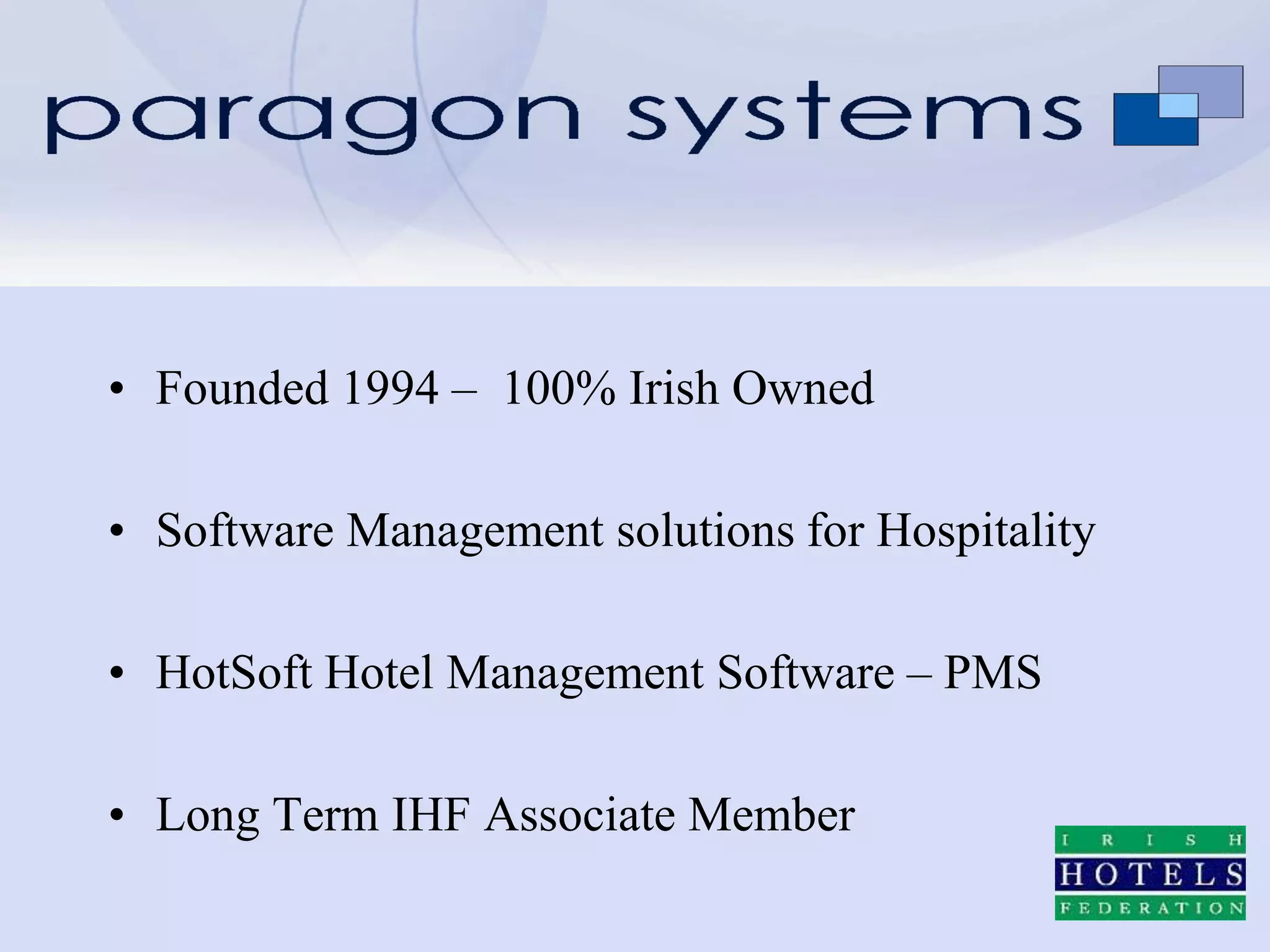 Paragon system presentation during Availpro's seminar | PDF