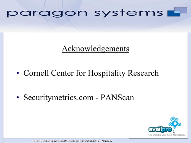 Paragon system presentation during Availpro's seminar | PPT | Free Download
