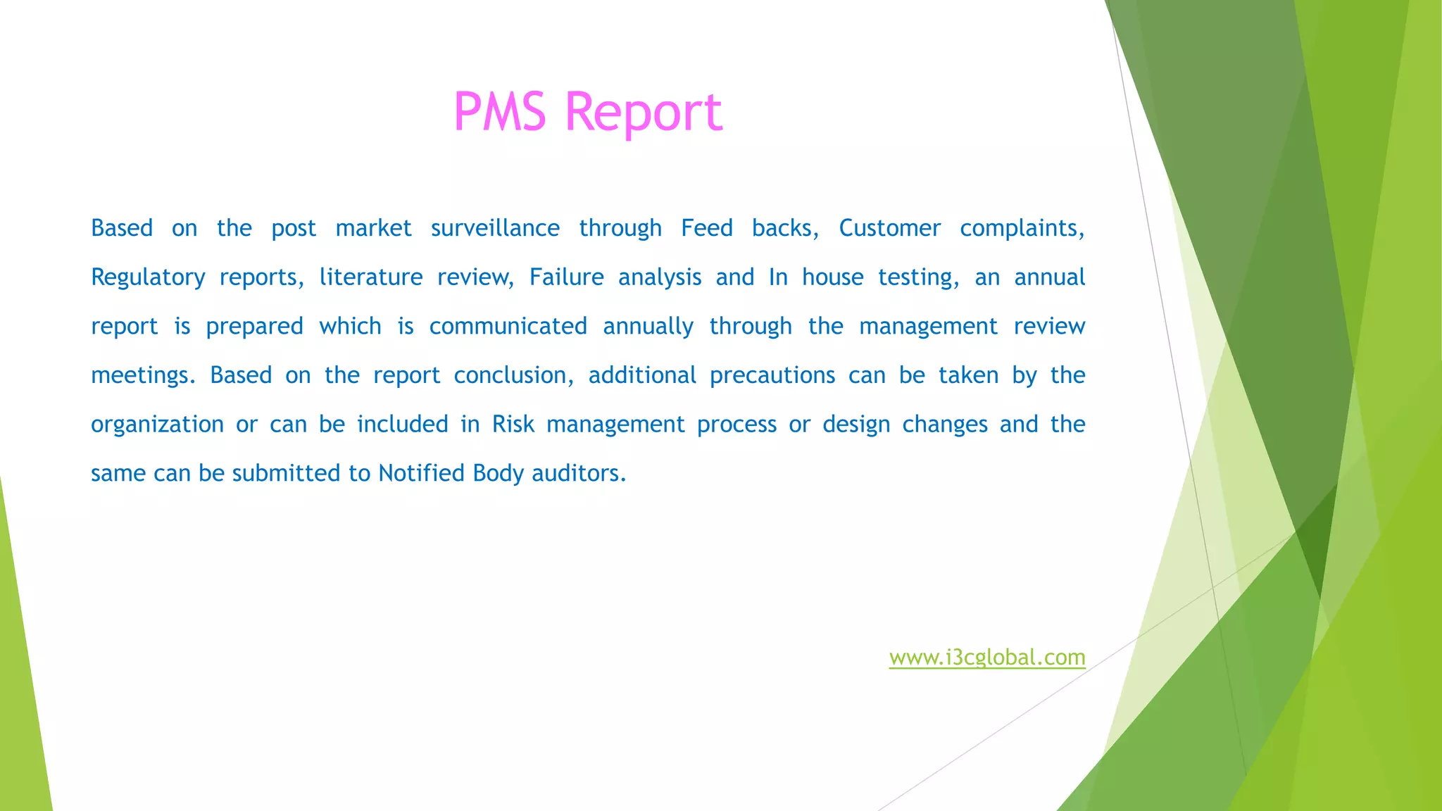 PMS and PMCF report | PPTX