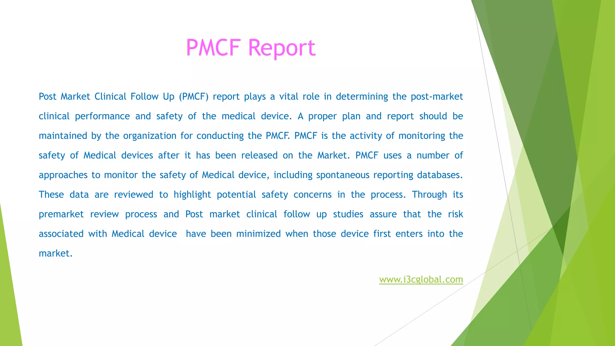 PMS and PMCF report | PPTX