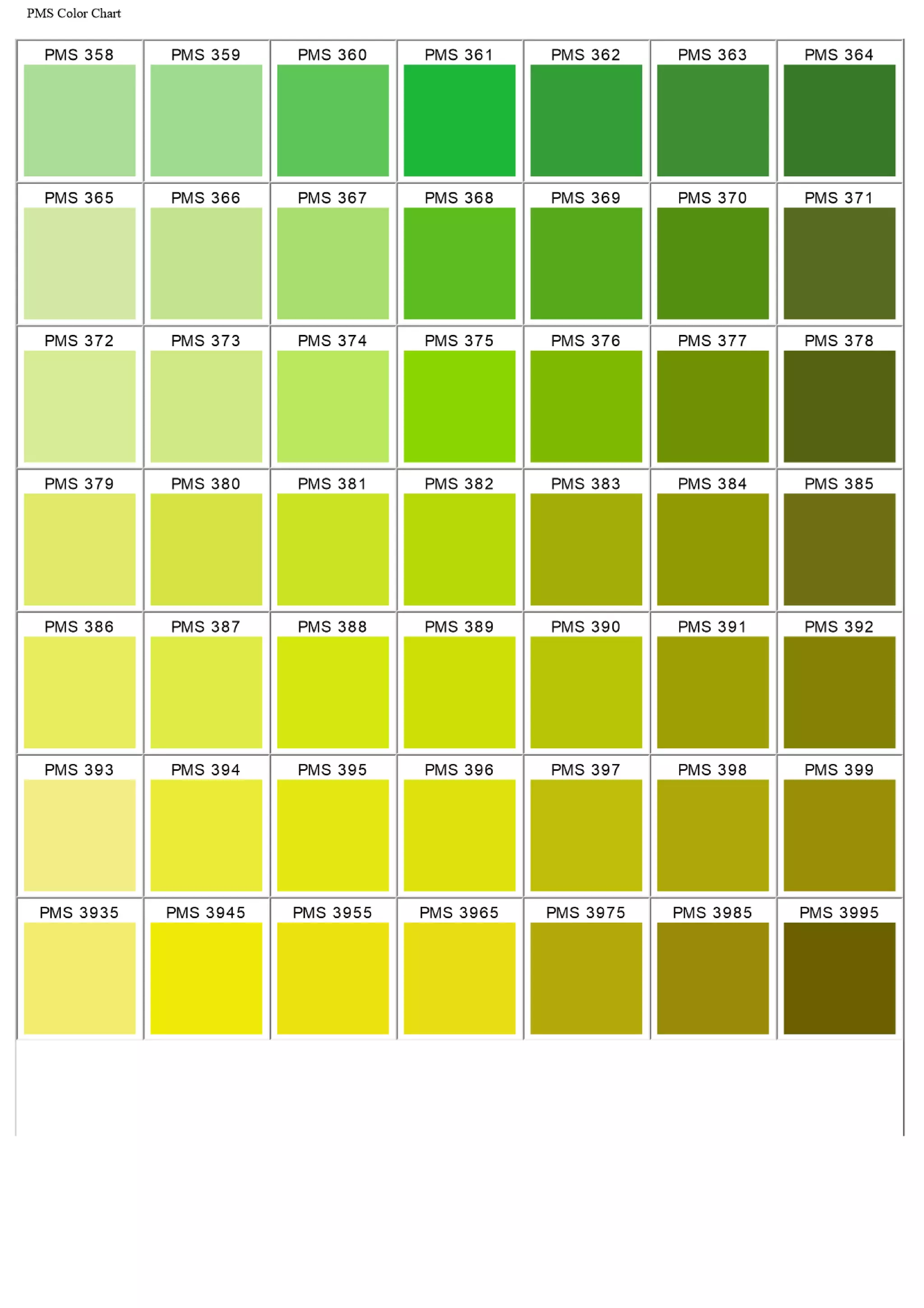 PMS Color Chart | PDF