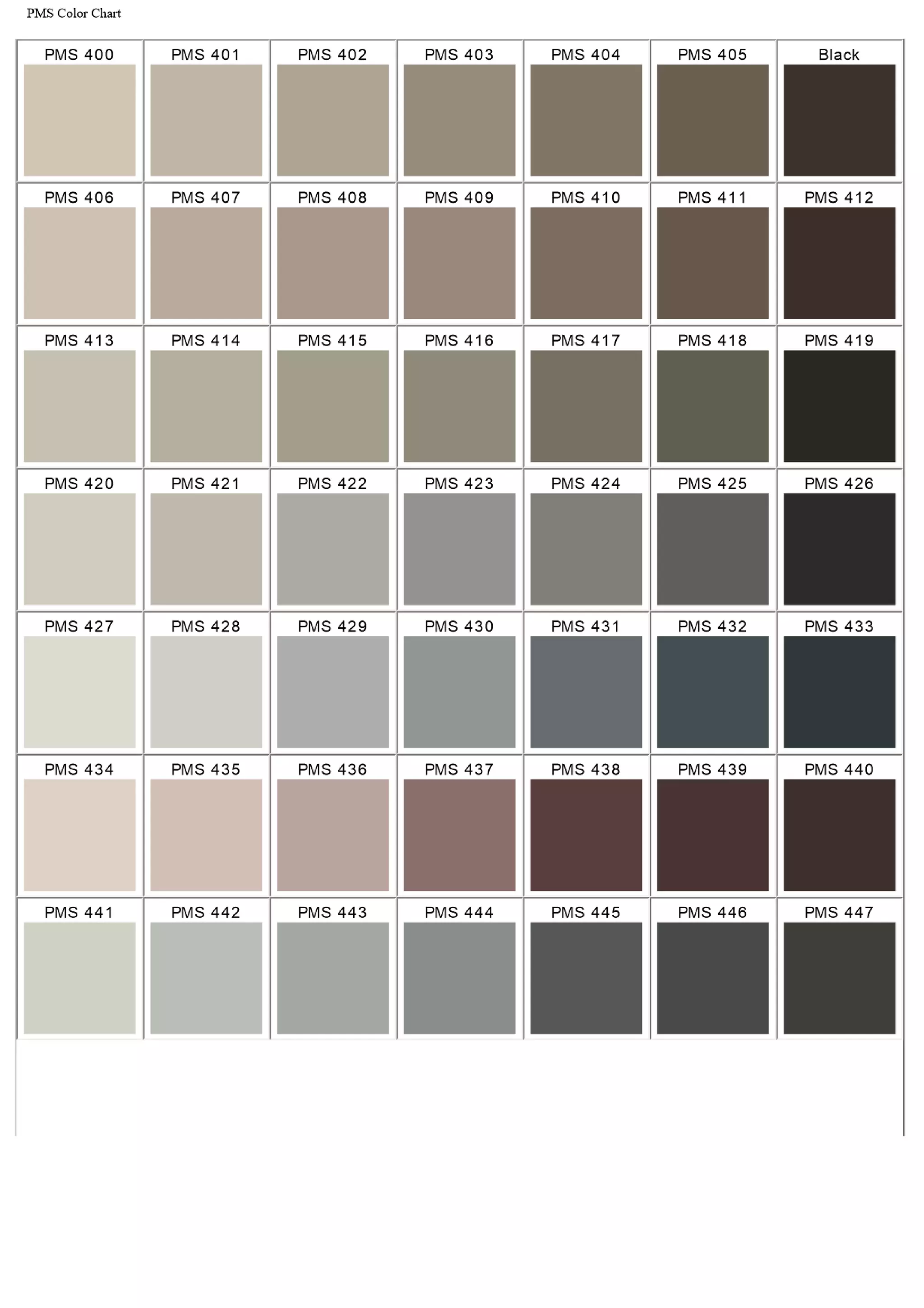 PMS Color Chart | PDF