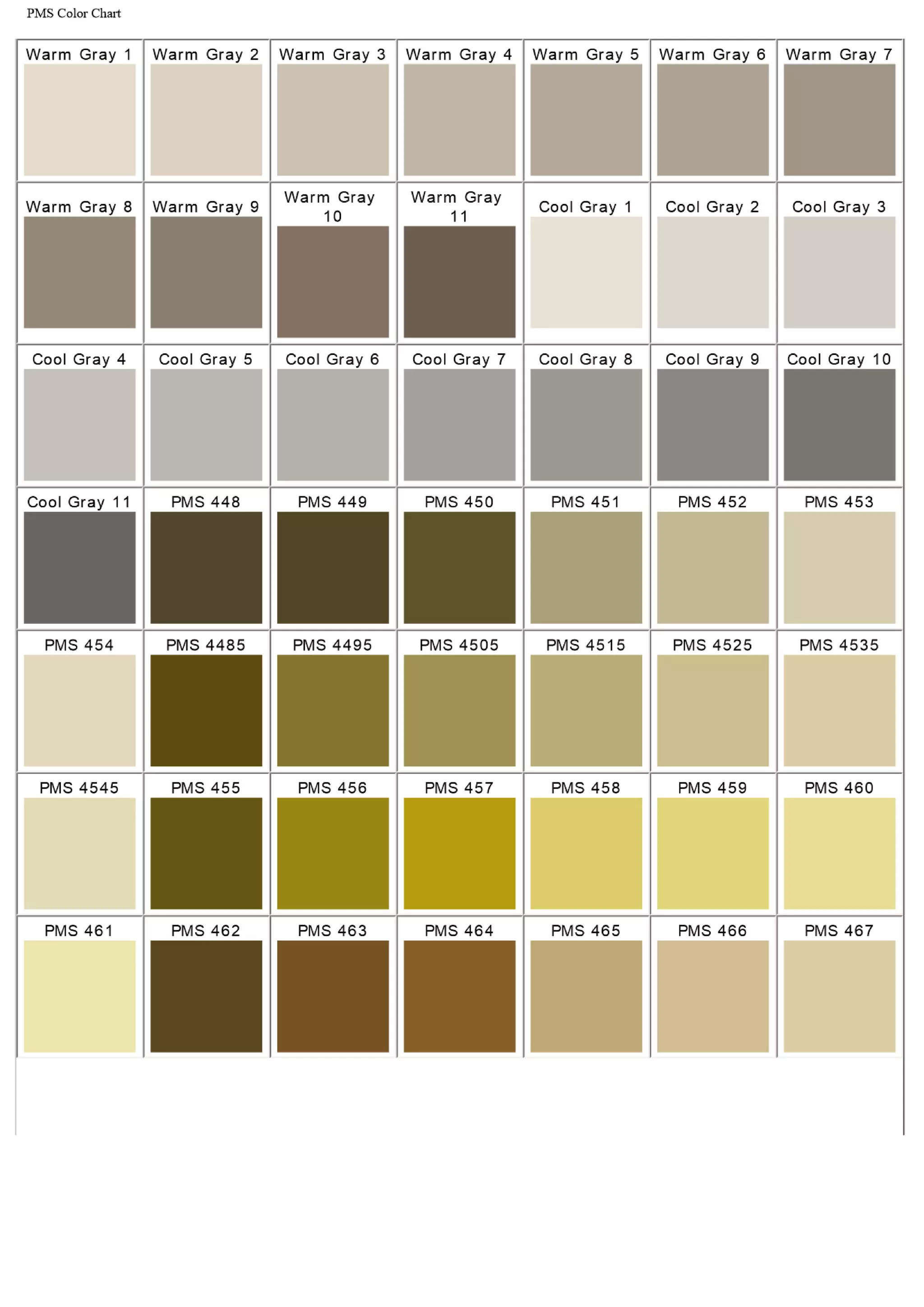 PMS Color Chart | PDF