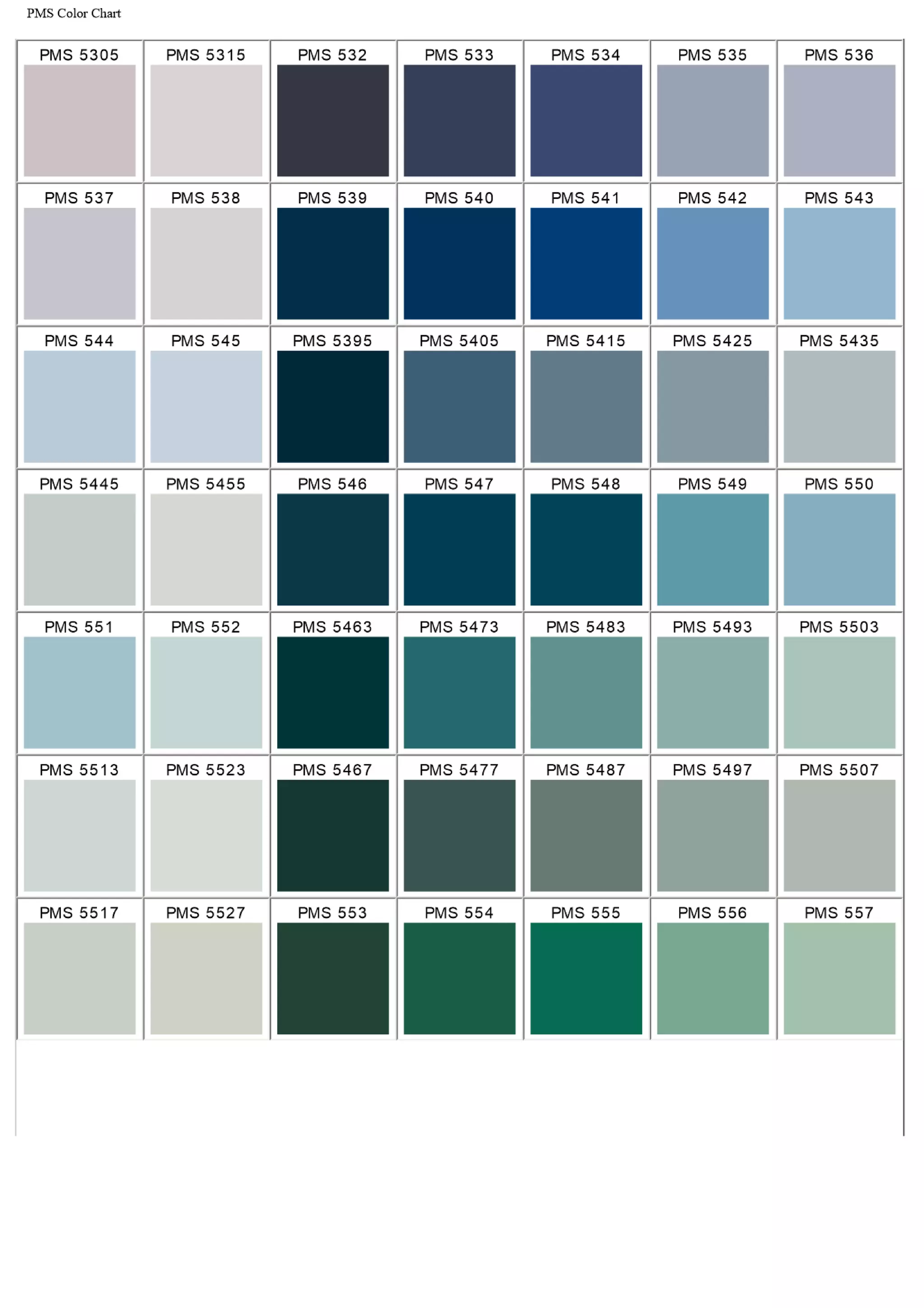 PMS Color Chart | PDF