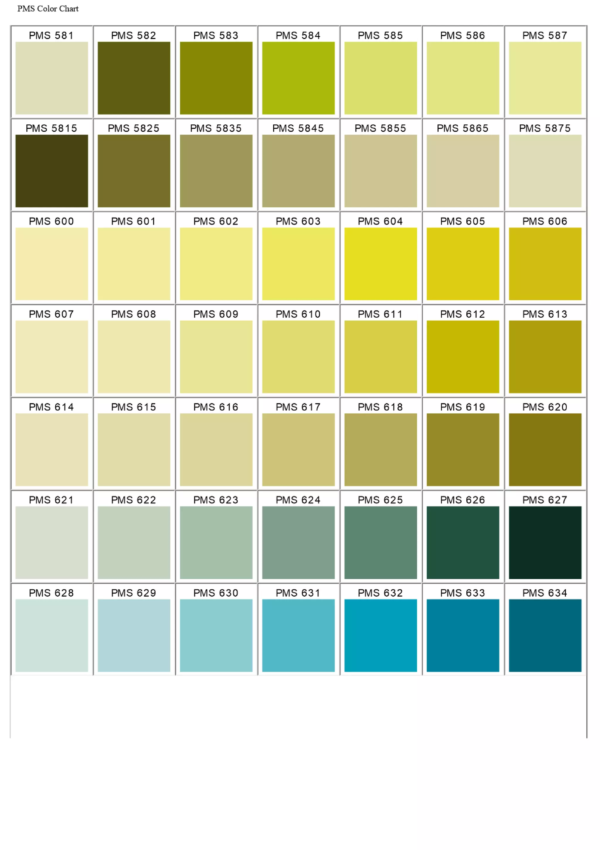 PMS Color Chart | PDF
