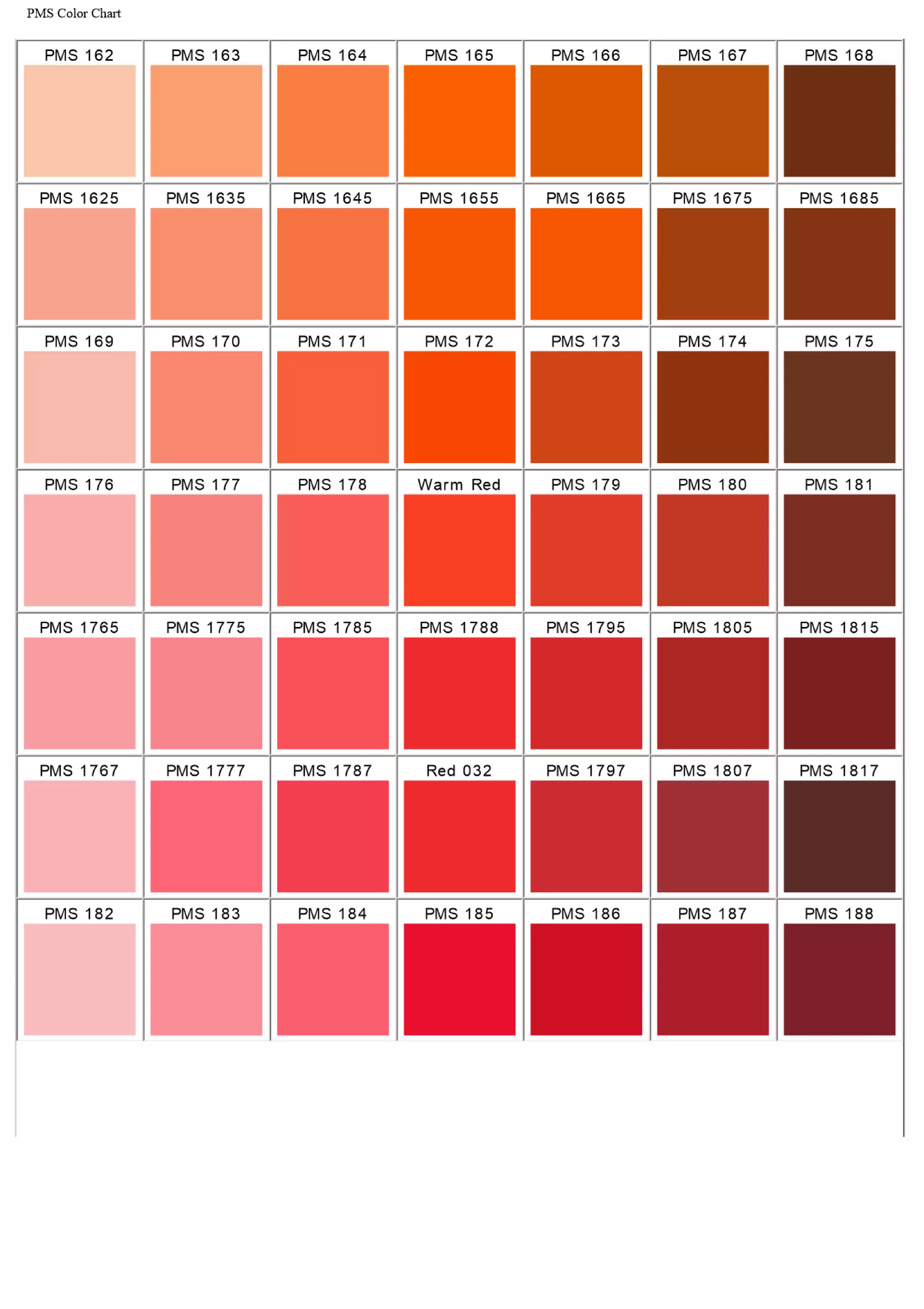 PMS Color Chart | PDF