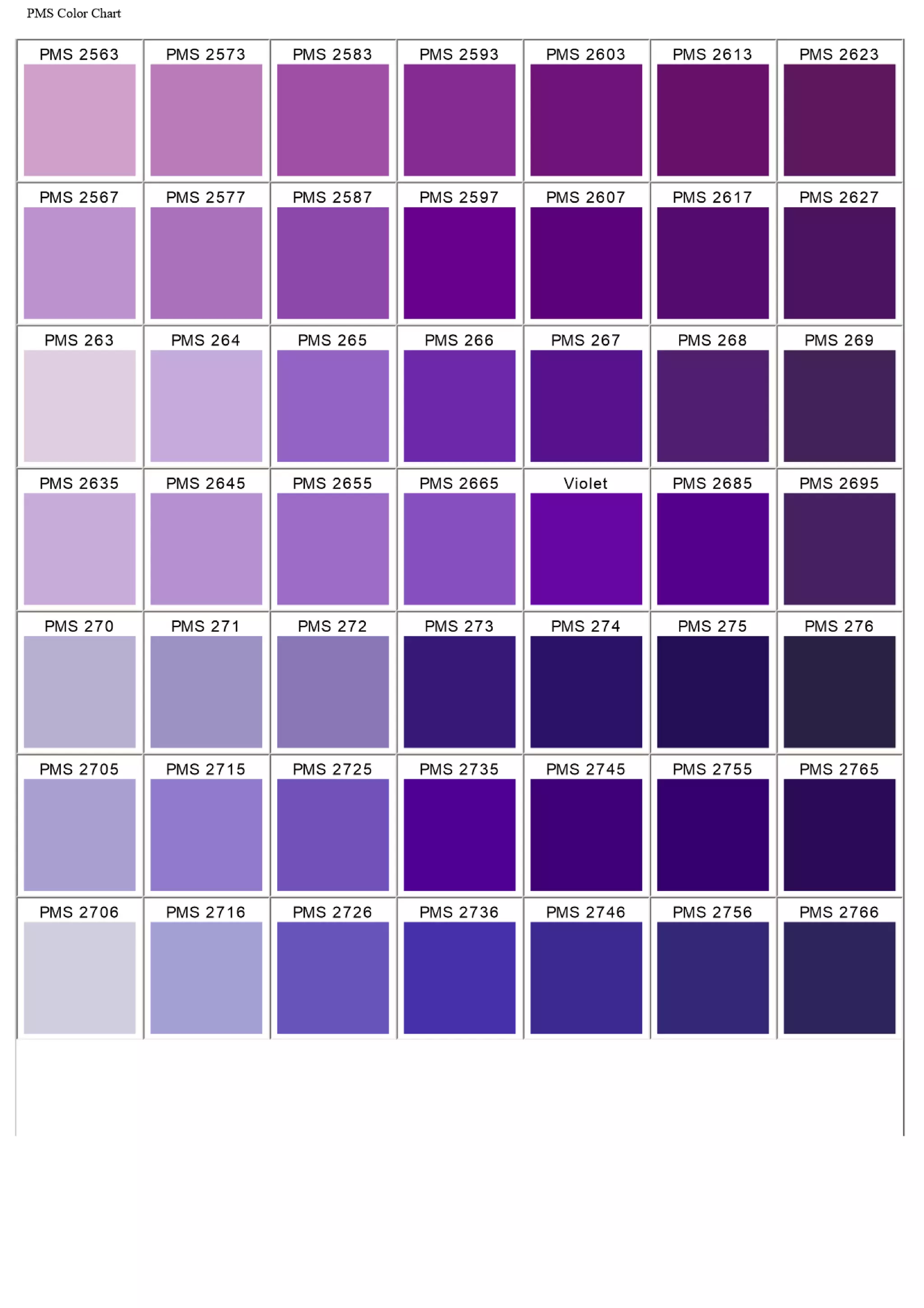 PMS Color Chart | PDF