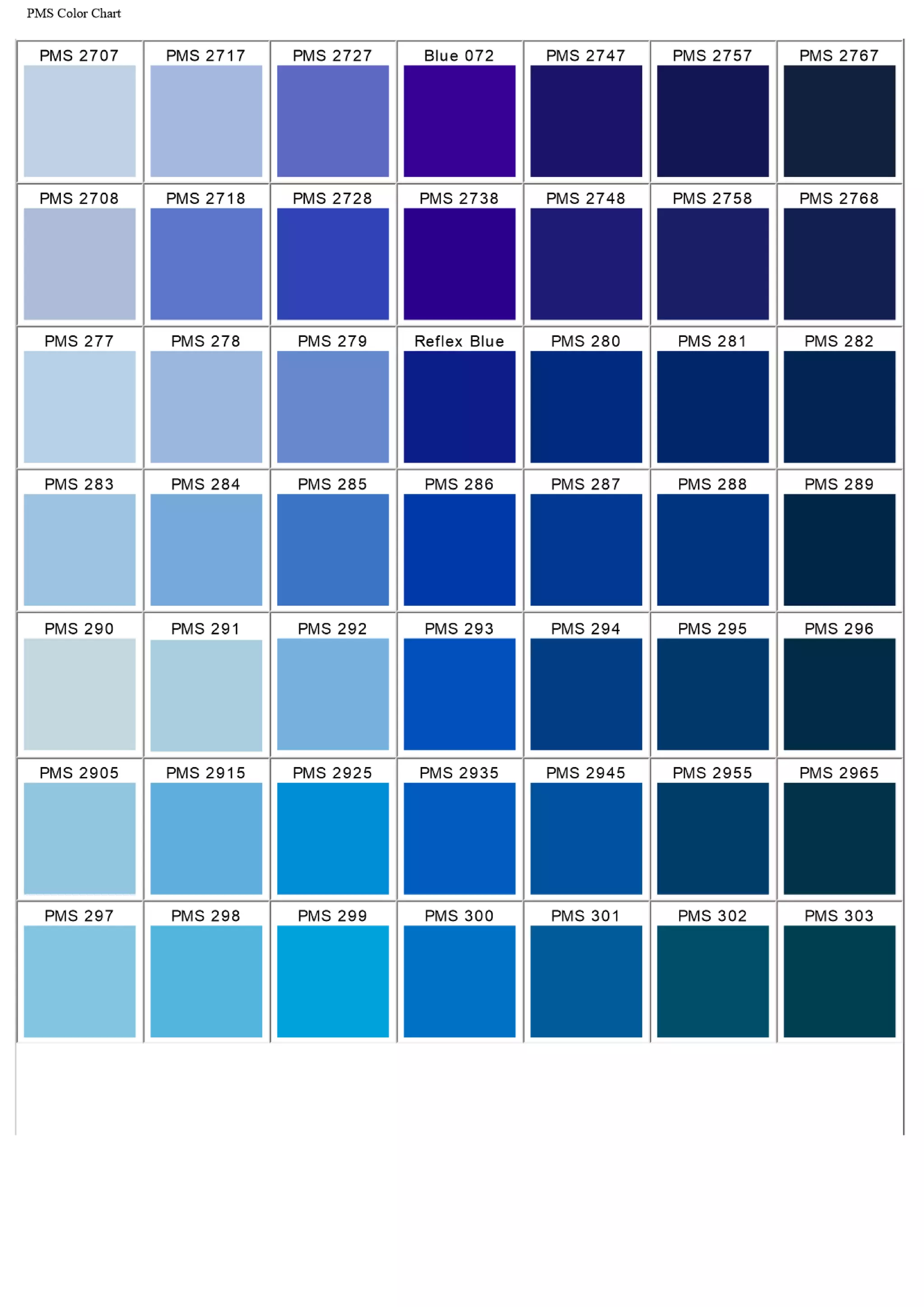 PMS Color Chart | PDF