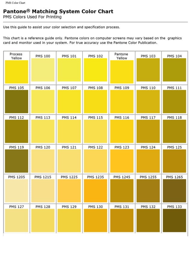 PMS Color Chart | PDF