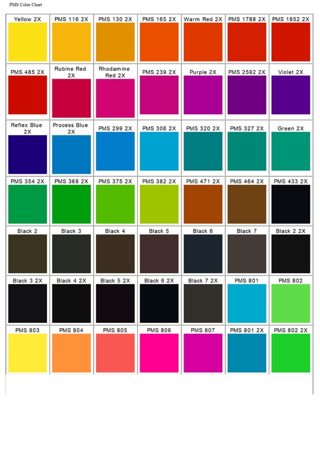 PMS Color Chart | PDF