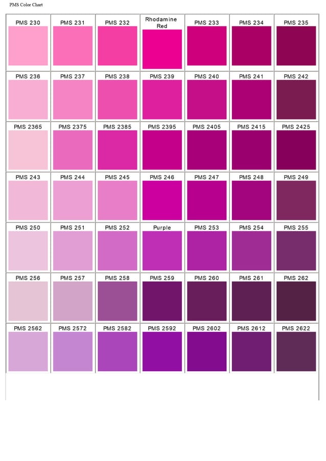 PMS Color Chart | PDF
