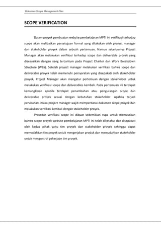 PM Scope Management Plan | DOCX