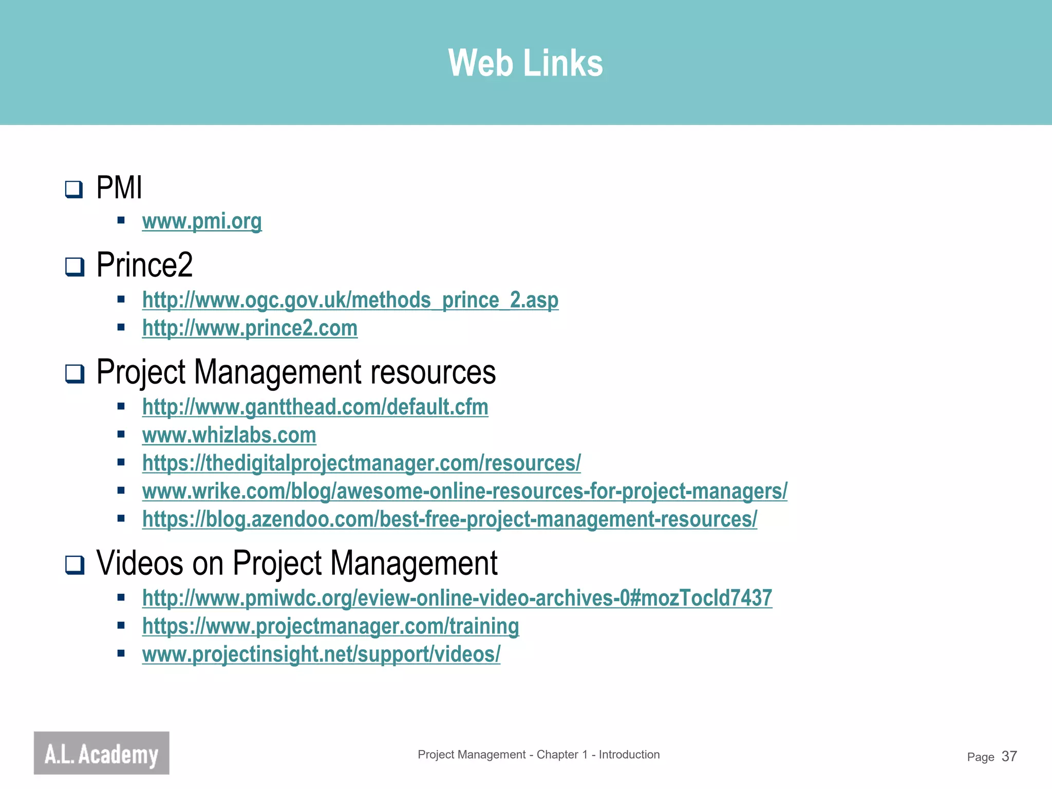 Project Management Chap. 1 Introduction | PDF