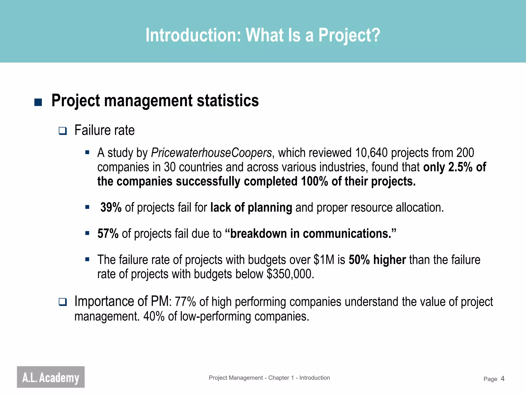 Project Management Chap. 1 Introduction | PDF
