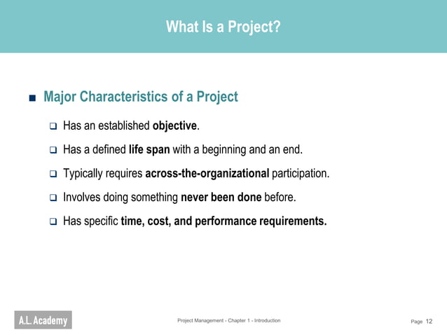 Project Management Chap. 1 Introduction | PDF