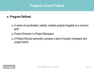 Project Management Chap. 1 Introduction | PDF