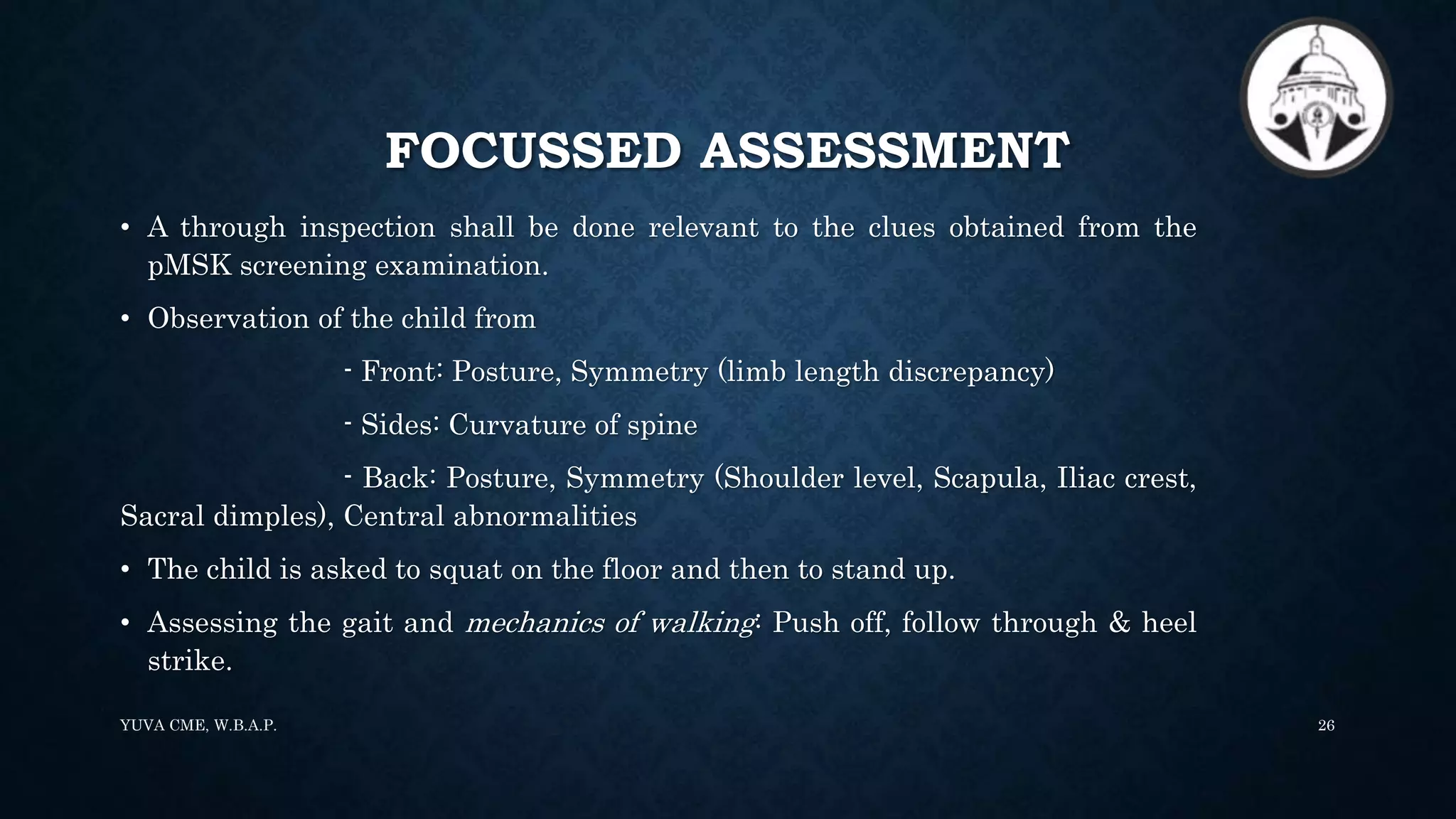 Pediatric musculoskeletal examination including P-GALS | PPTX