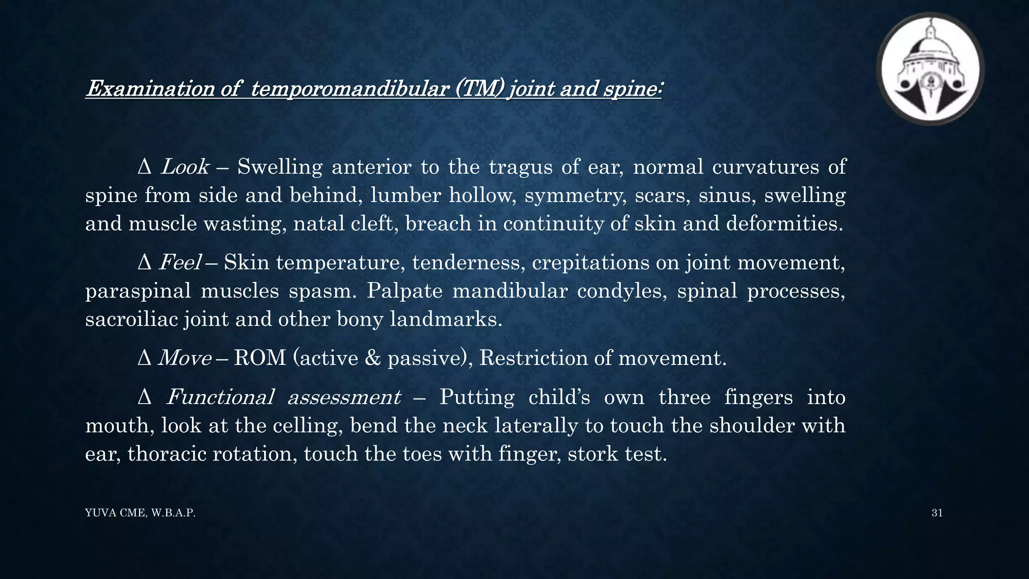 Pediatric musculoskeletal examination including P-GALS | PPTX